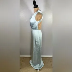 Lovers + Friends | Dresses | Baby Blue Satin One Shoulder Open Back ...